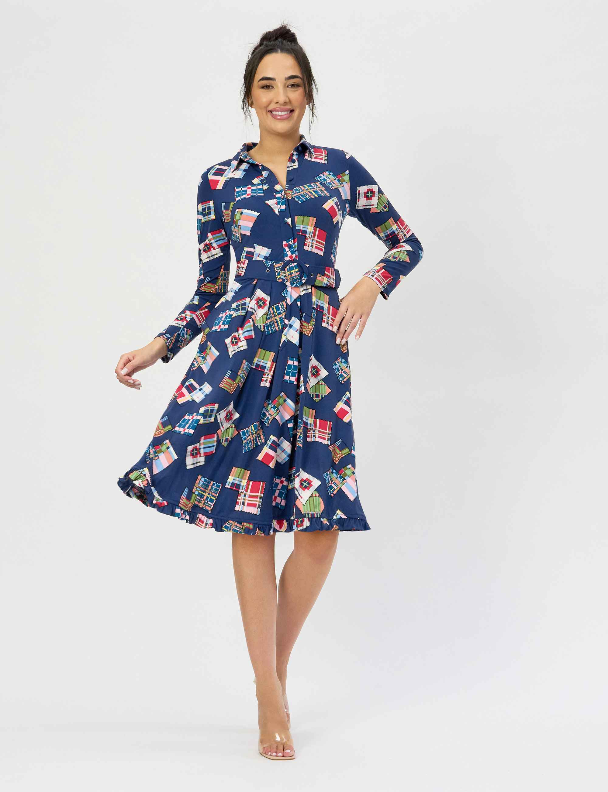 Renee 'Plaid Patch' Shirtmaker Dress – Leona Edmiston