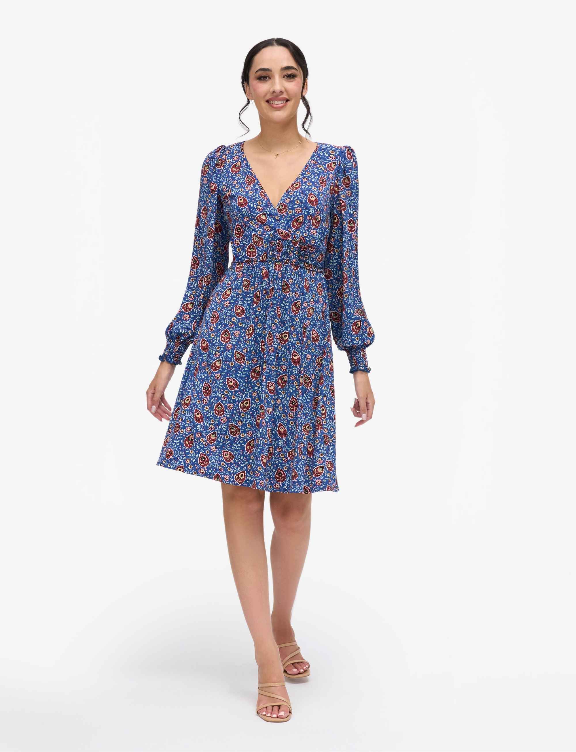 Fern 'Maple Syrup' Fit & Flare Balloon Sleeve Jersey Dress – Leona Edmiston