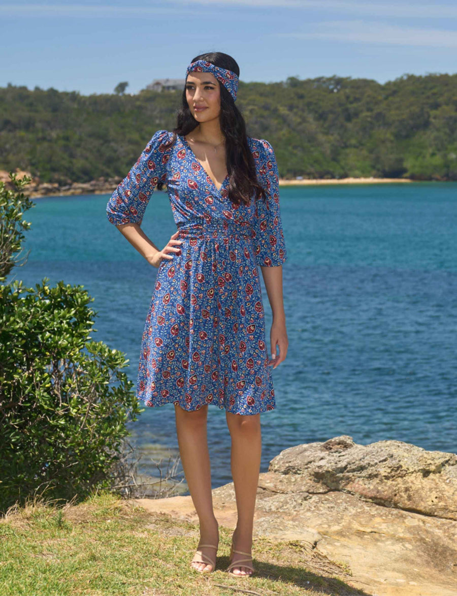 Fern 'Maple Syrup' Fit & Flare Balloon Sleeve Jersey Dress – Leona Edmiston
